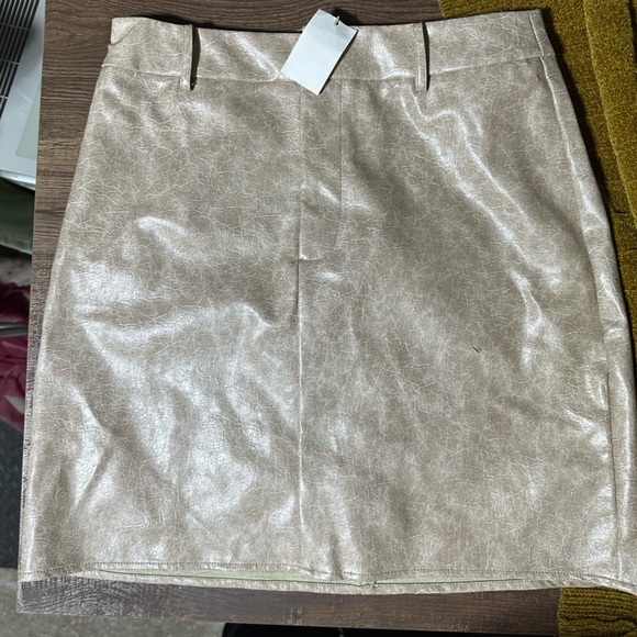 Gilli | Skirts | Nwt High Waist Faux Leather Marble Tan Skirt | Poshmark